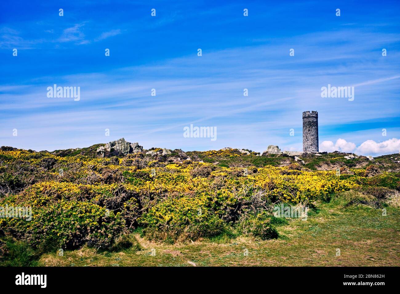 The herring tower on Langness peninsular, Isle of Man Stock Photo - Alamy