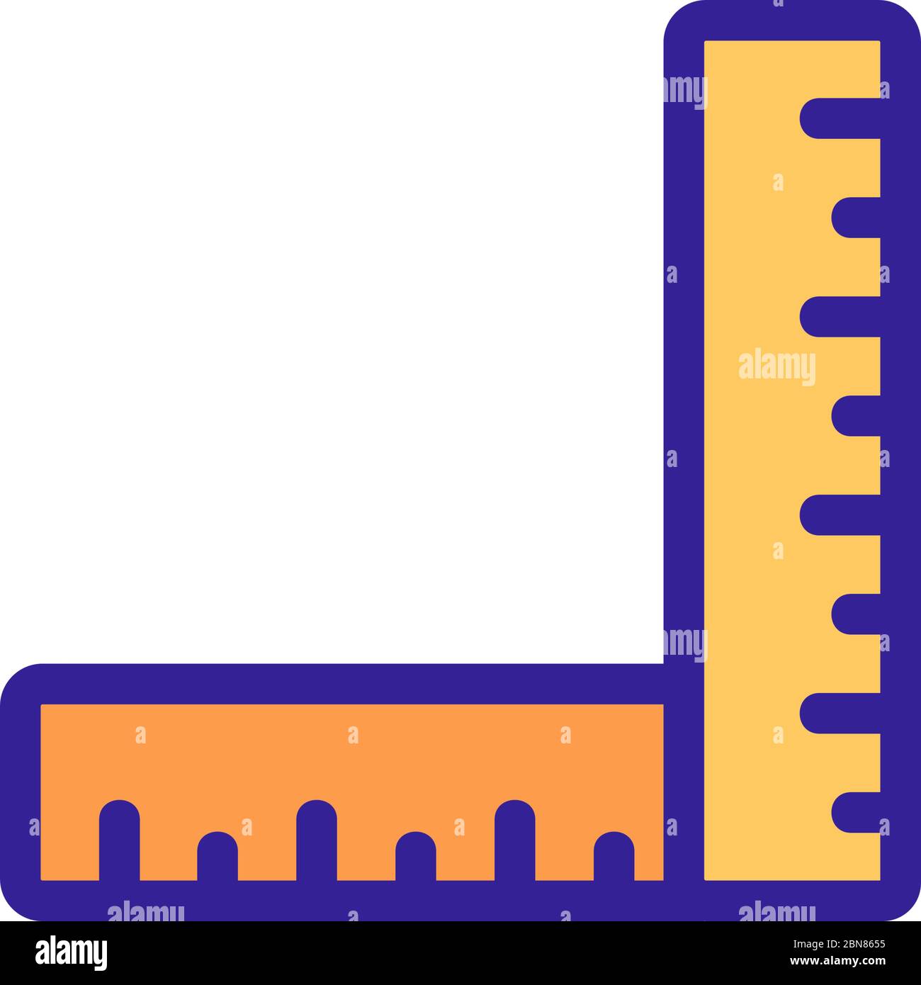 two rulers making right angle icon vector outline illustration Stock ...