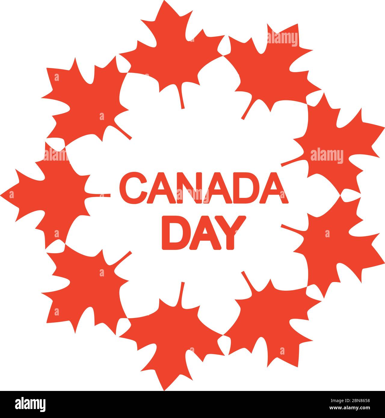 Canada day design with decorative maple leaves around over white ...