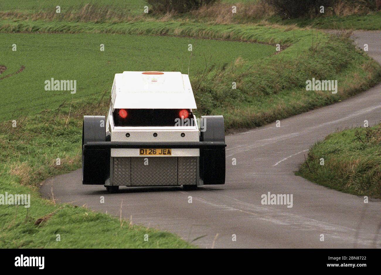 Car maker Ed China shows his latest creation. The Space car was ...