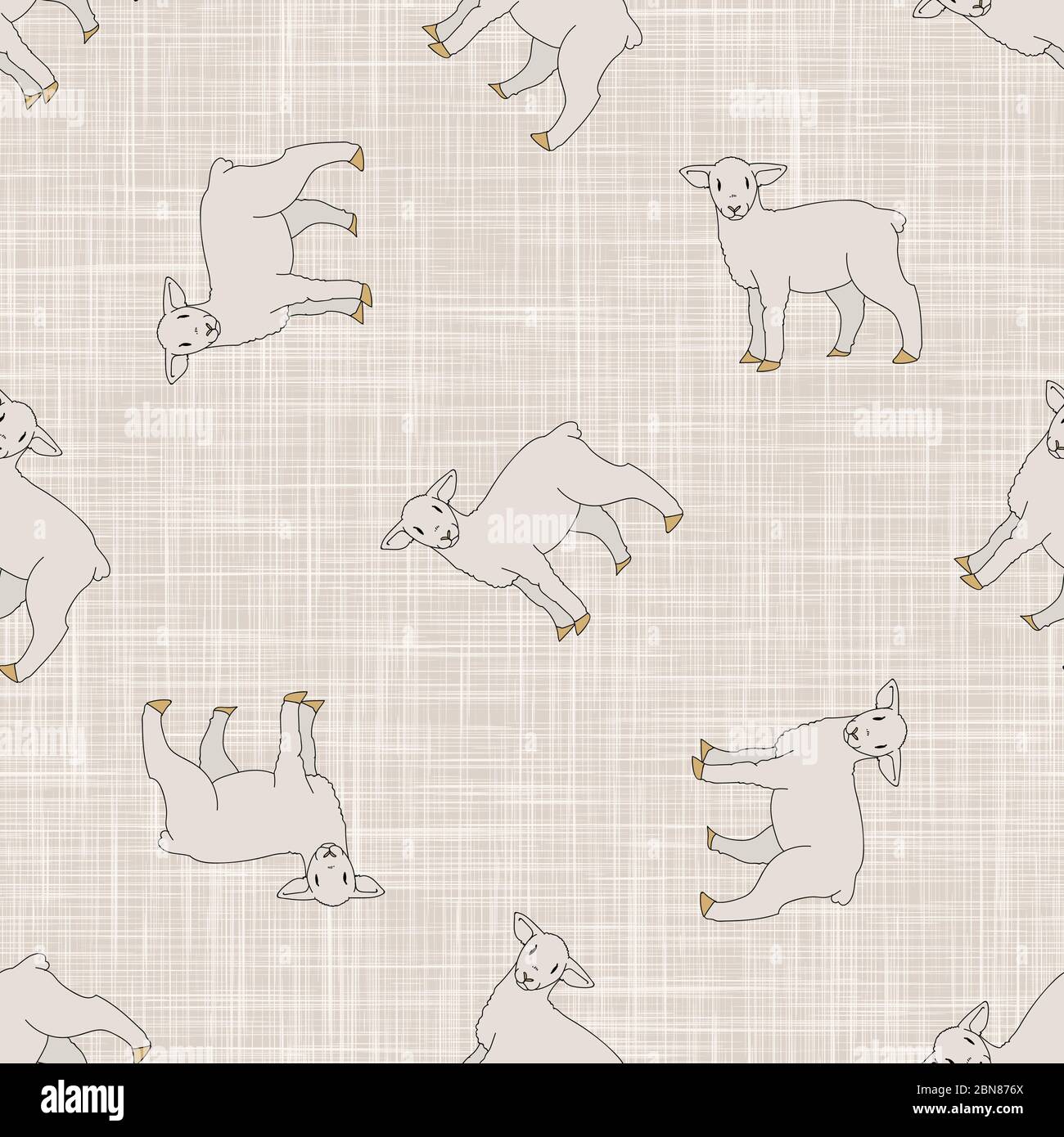 Seamless french farmhouse lamb pattern. Farmhouse linen shabby chic ...