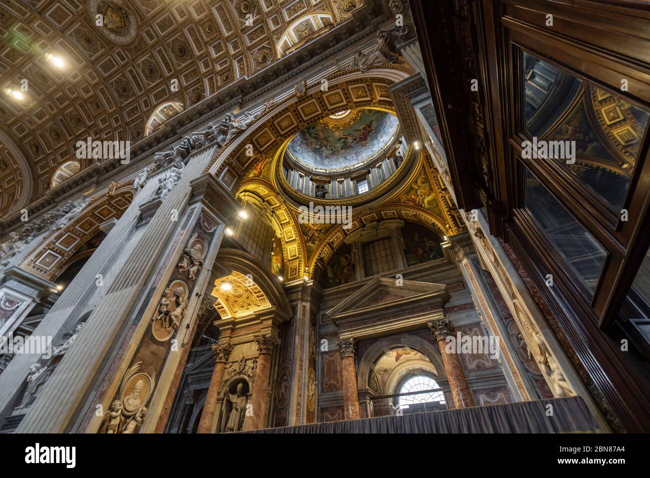 Vatican City, Italy - 10 04 2018: Inside the St Peter's Basilica or San ...