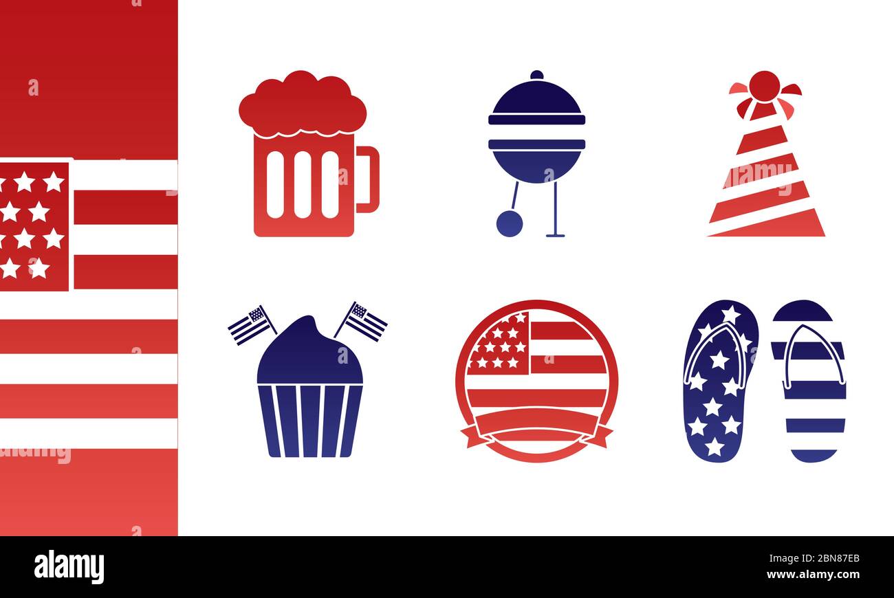 bundle of usa set icons Stock Vector Image & Art - Alamy