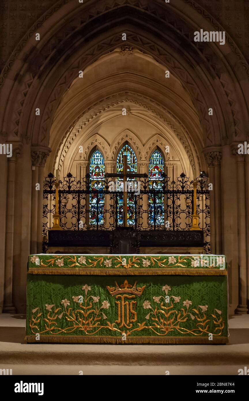 Interior scene in Christ Church Cathedral in Dublin Ireland Stock Photo ...