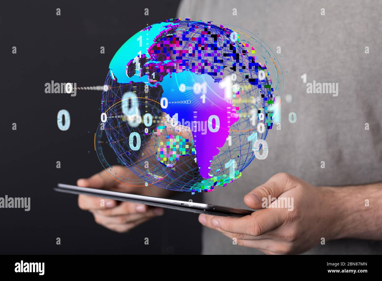A World map point, line, composition, representing the global Stock ...