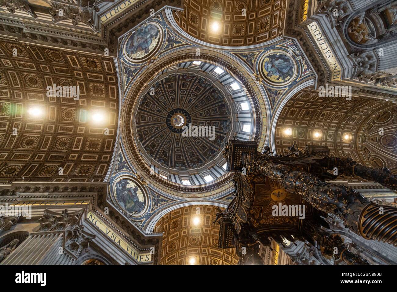 Vatican City, Italy - 10 04 2018: Inside the St Peter's Basilica or San ...