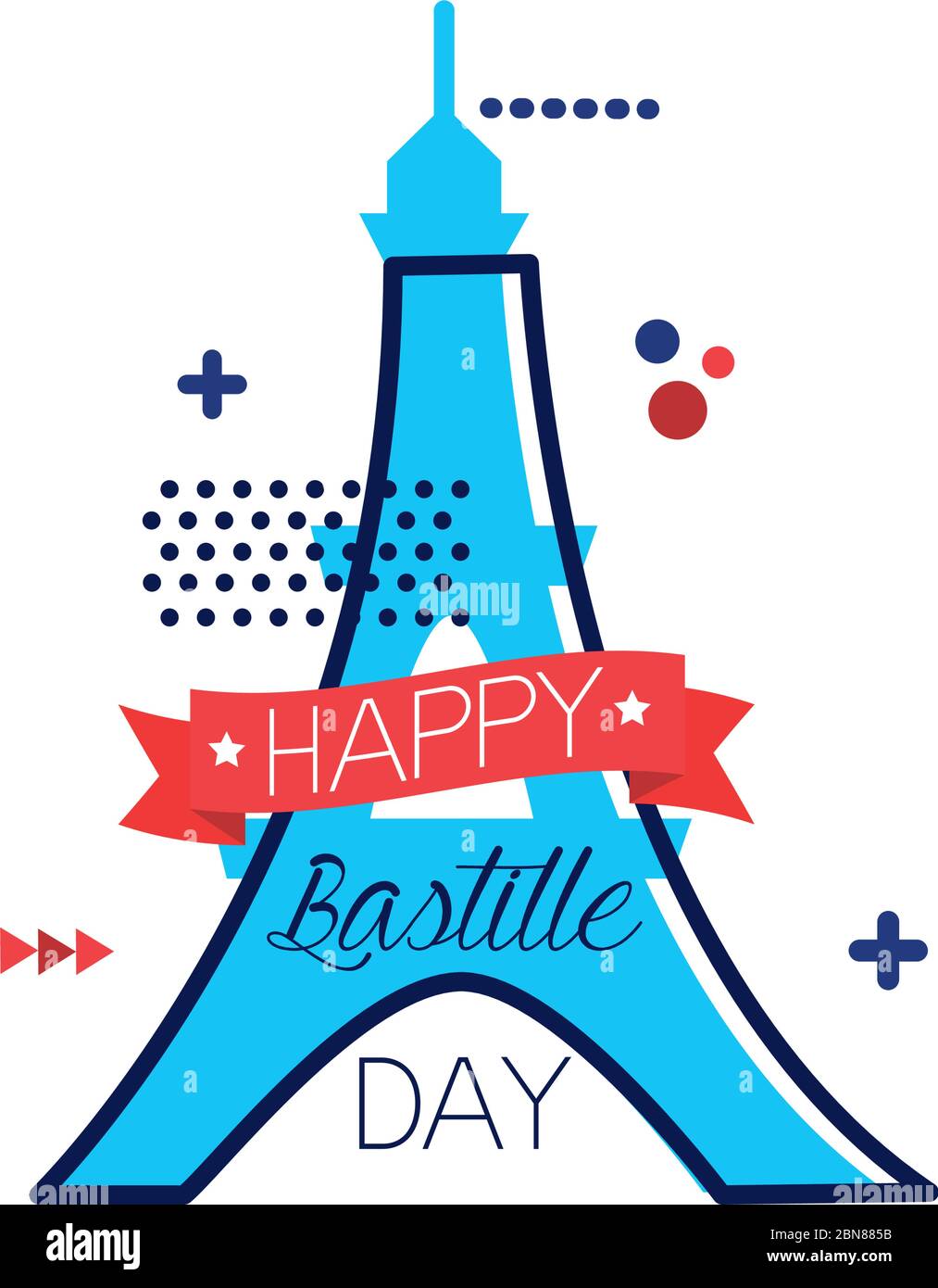 eiffel bastille day lettering flat style Stock Vector Image & Art - Alamy