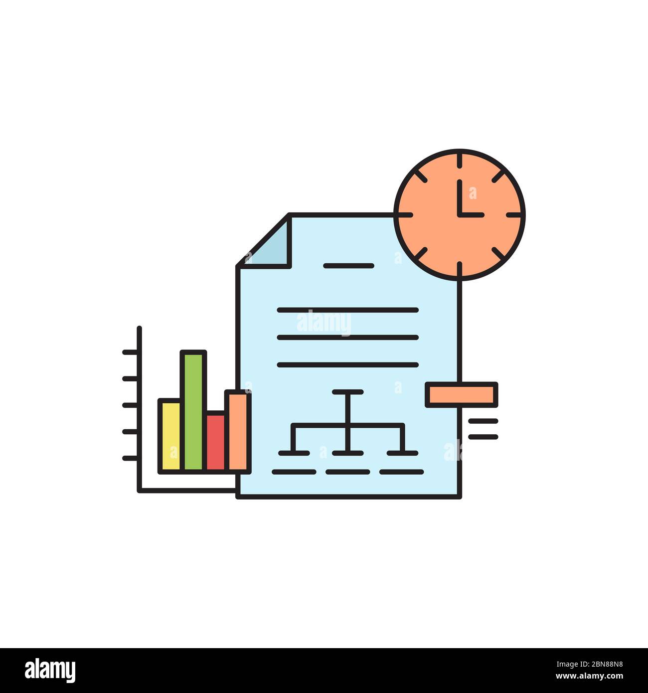 Business report symbol. Statistics And Analytic vector isolated on ...