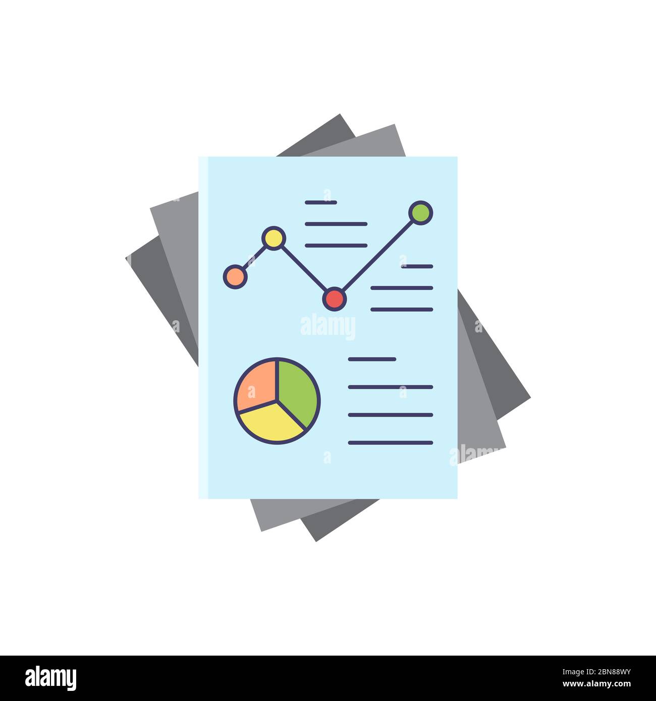 Business report symbol. Statistics And Analytic vector isolated on ...