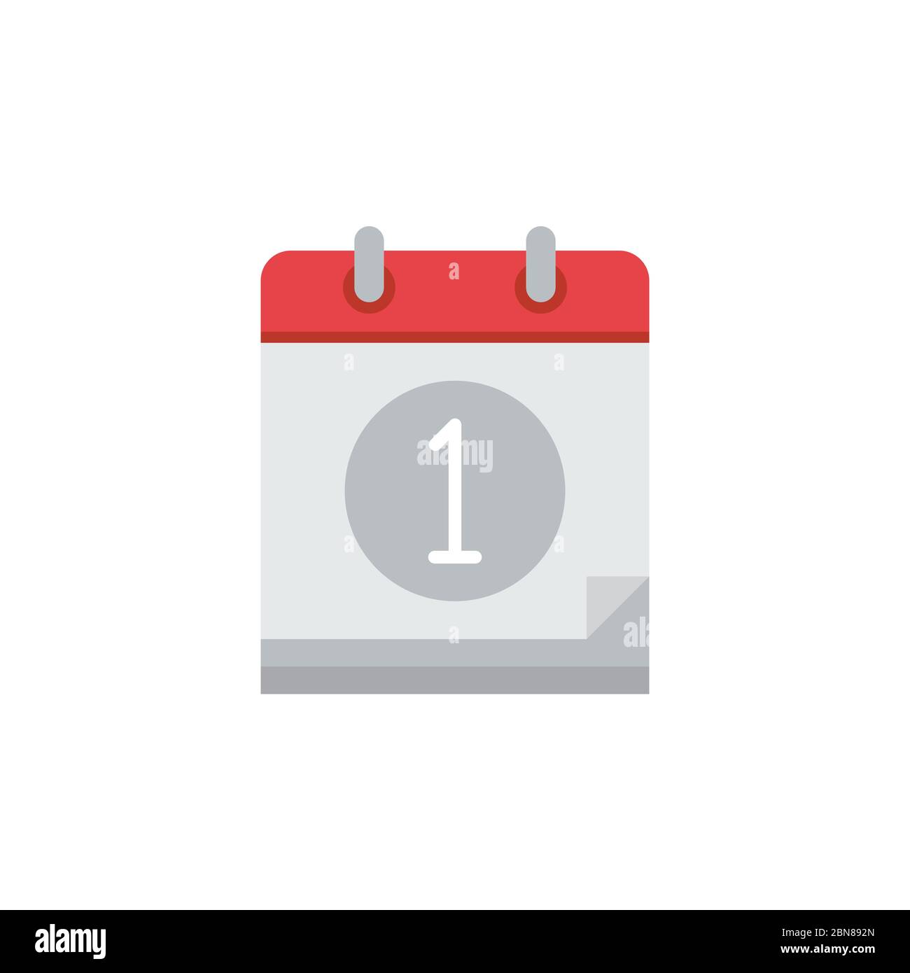 Calendar date day one vector icon symbol isolated on white background ...