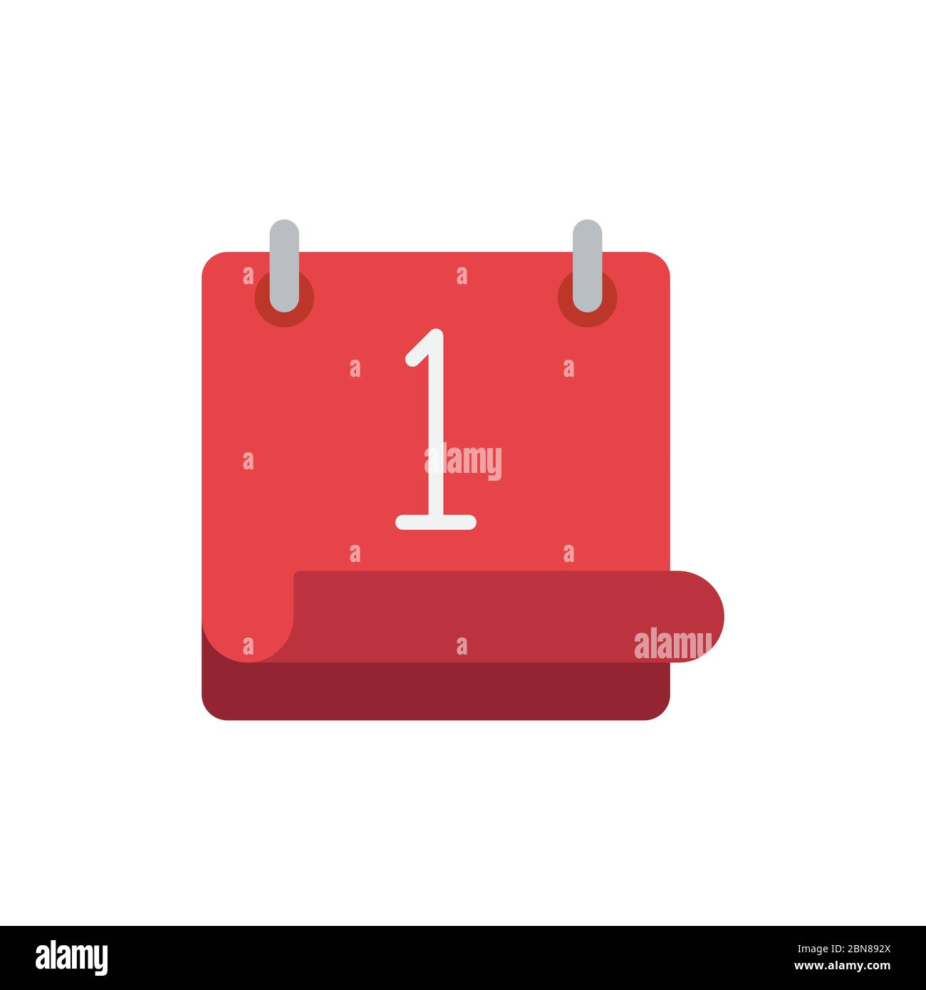 Calendar date day one vector icon symbol isolated on white background ...