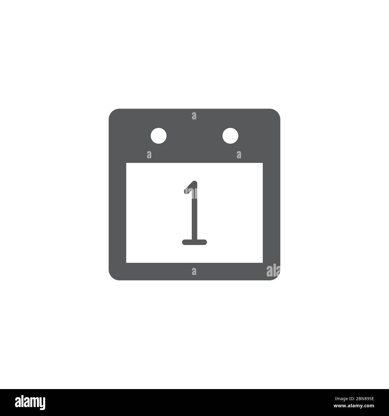 Calendar date day one vector icon symbol isolated on white background ...