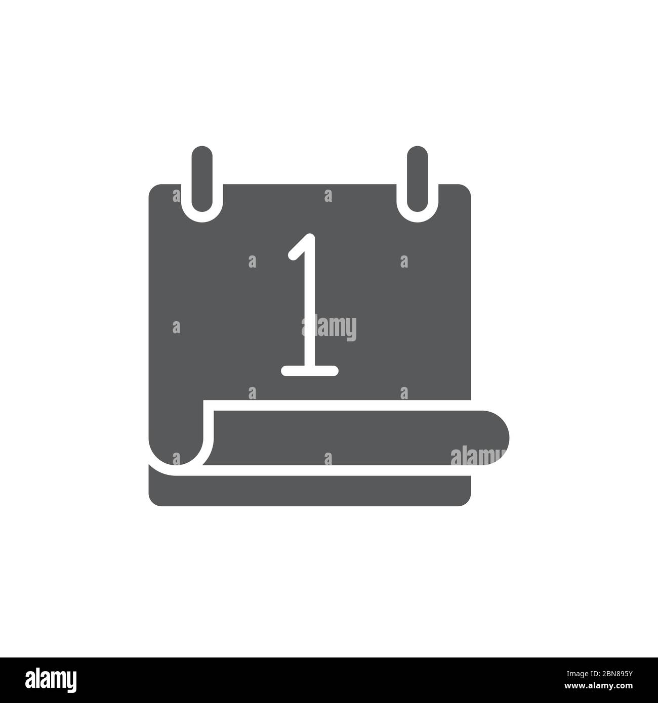 Calendar date day one vector icon symbol isolated on white background ...