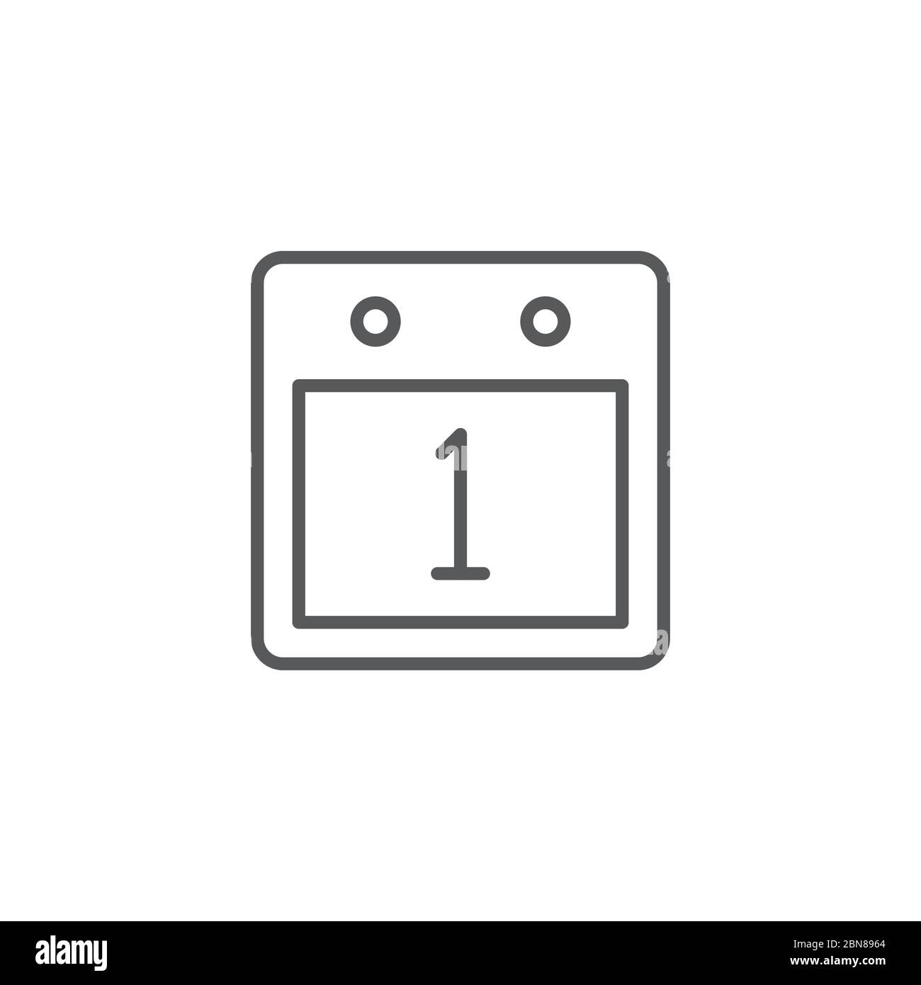 Calendar date day one vector icon symbol isolated on white background ...