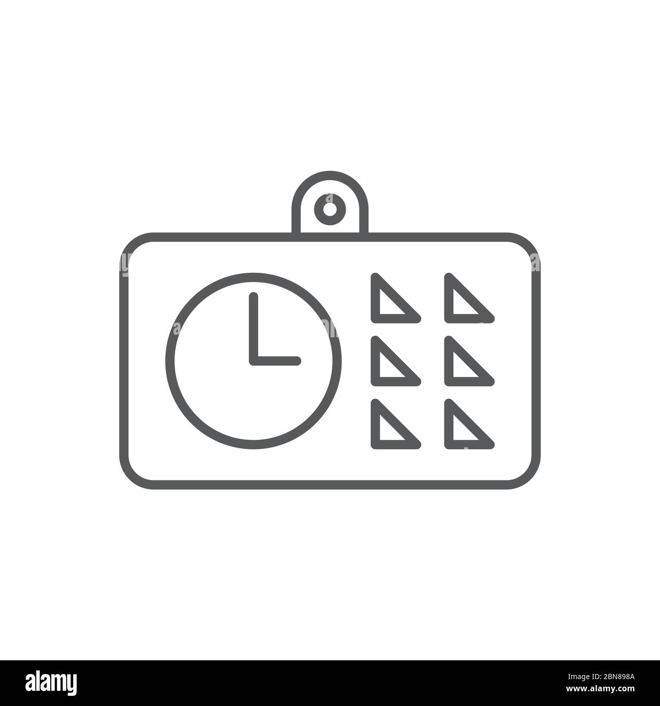 Calendar with clock vector icon symbol isolated on white background ...