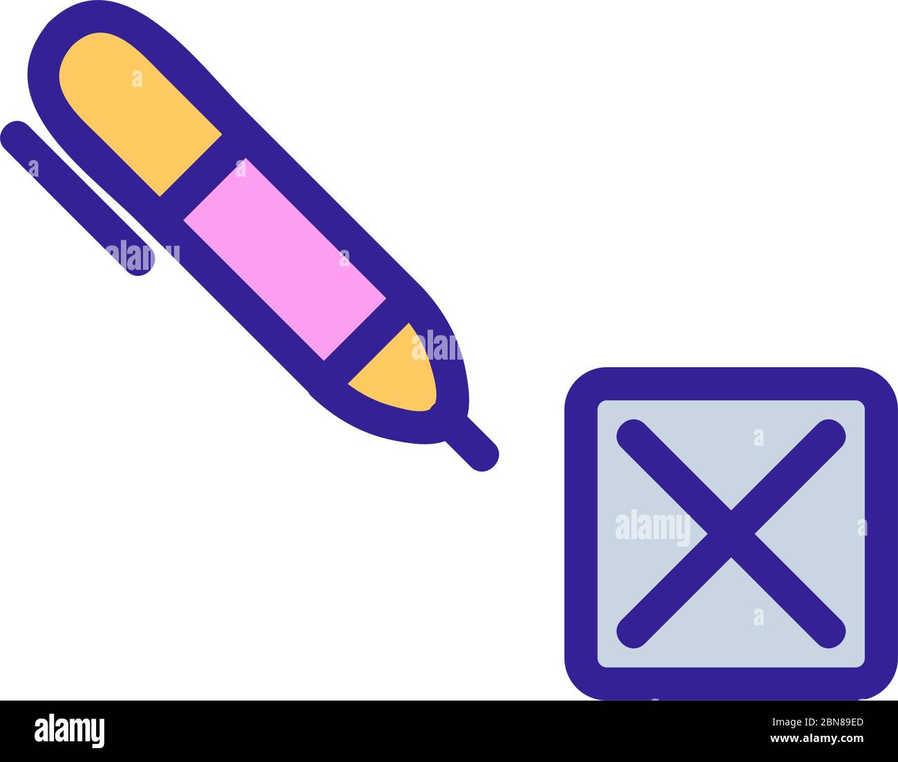pen and unconfirmed selection icon vector outline illustration Stock ...