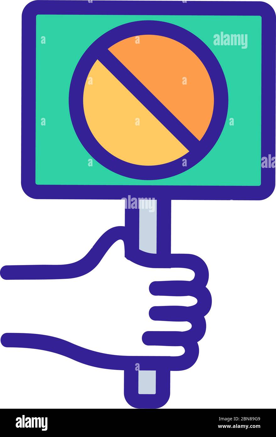 hand holding forbidden sign icon vector outline illustration Stock ...