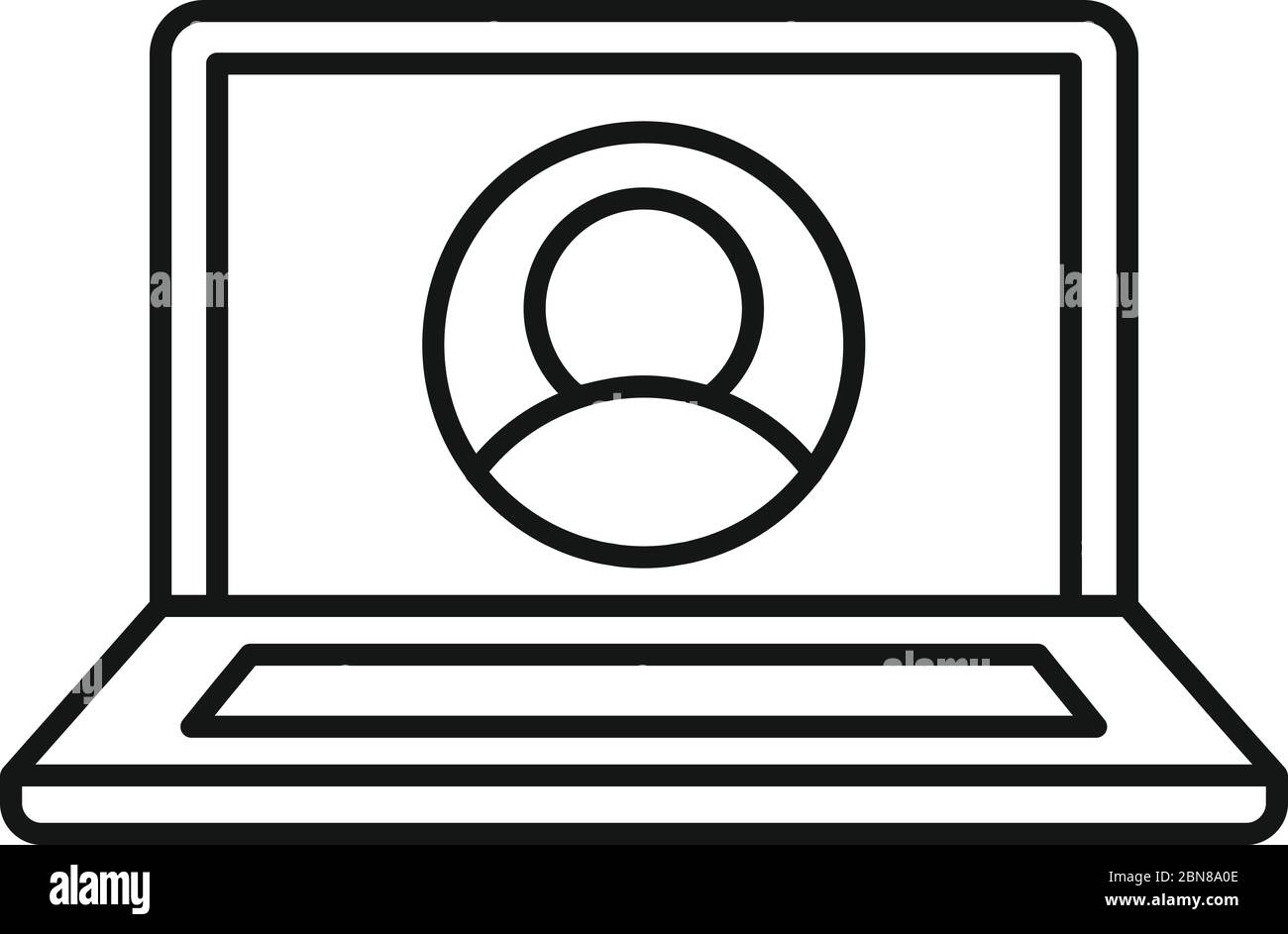 Laptop login icon. Outline laptop login vector icon for web design ...