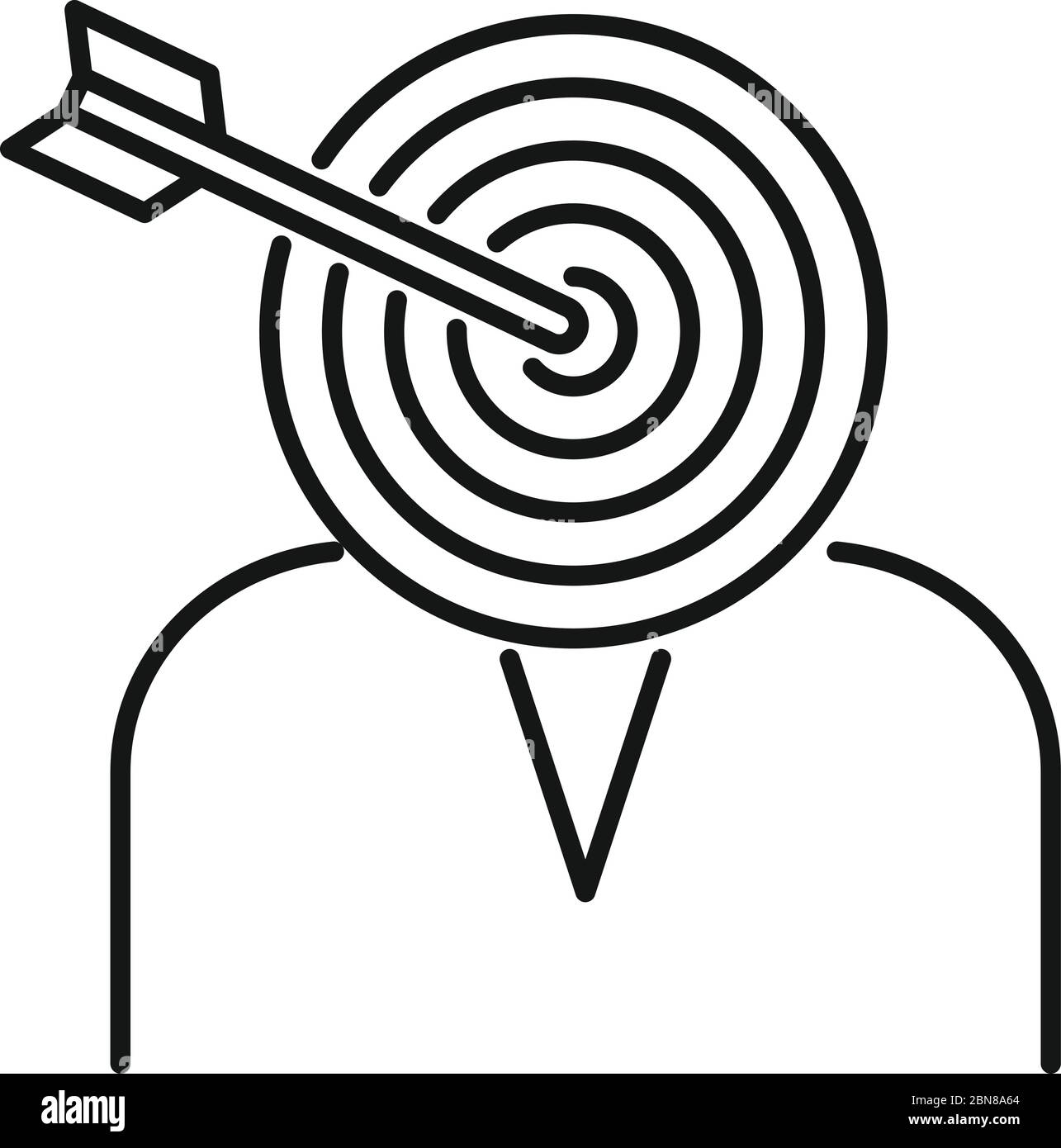 Headhunter target icon. Outline headhunter target vector icon for web ...