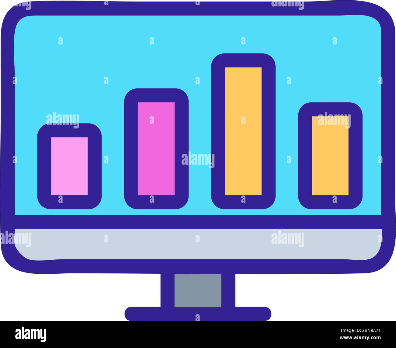 computer chart indicator icon vector outline illustration Stock Vector ...