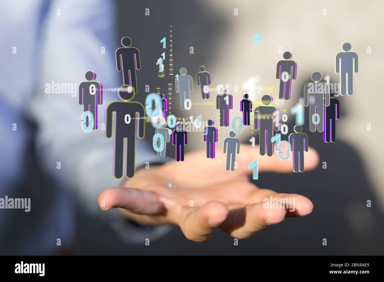 A connected symbols for digital, interactive and global communication ...