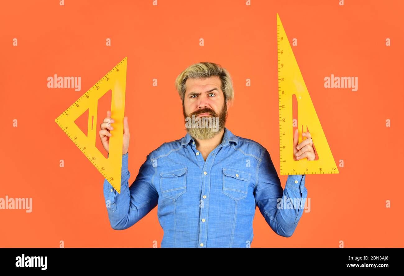 Education concept. School education. Teaching geometry. Auxiliary ...