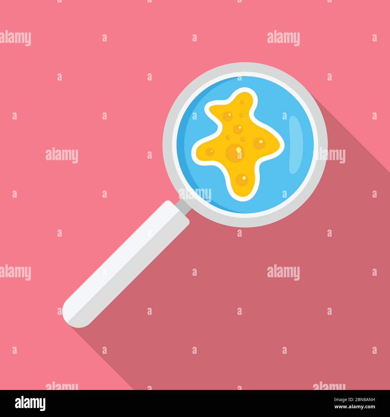 Prevention magnifier bacteria icon. Flat illustration of prevention ...