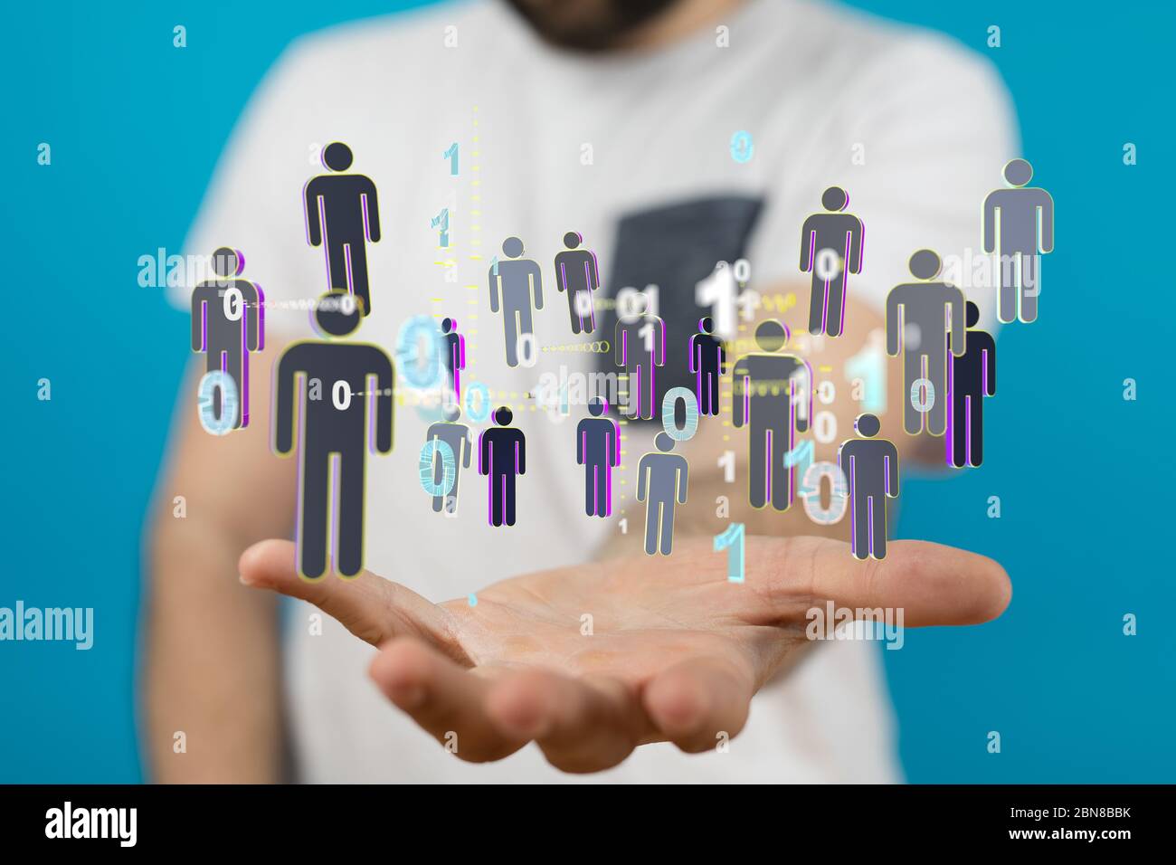 A connected symbols for digital, interactive and global communication ...