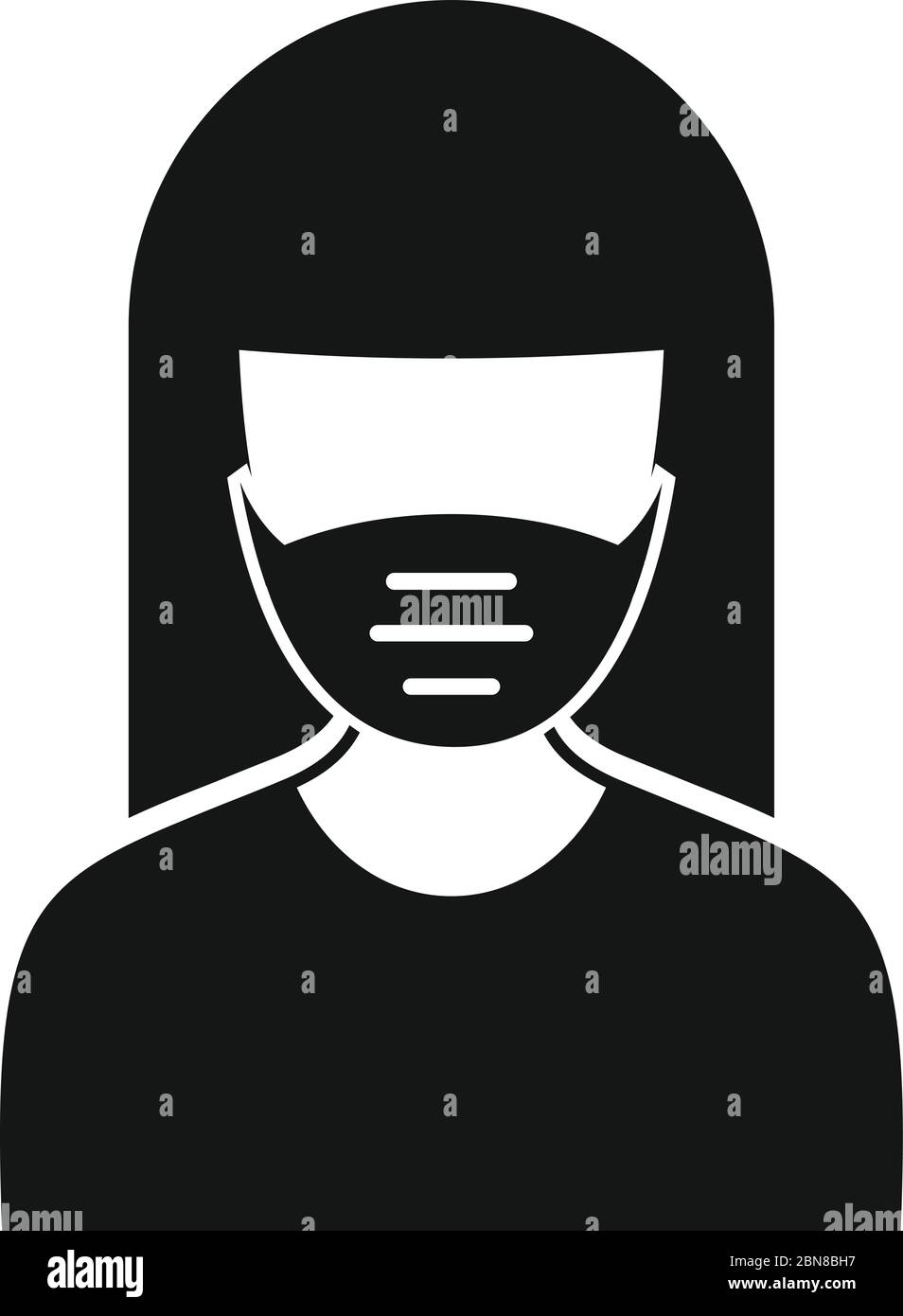 Woman protect mask icon. Simple illustration of woman protect mask ...