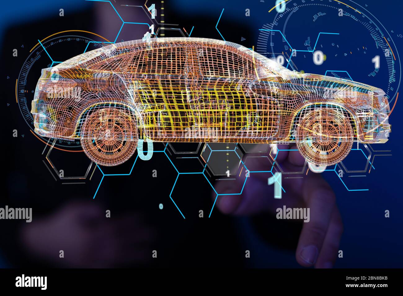A digital car technology smart in virtuel room Stock Photo - Alamy