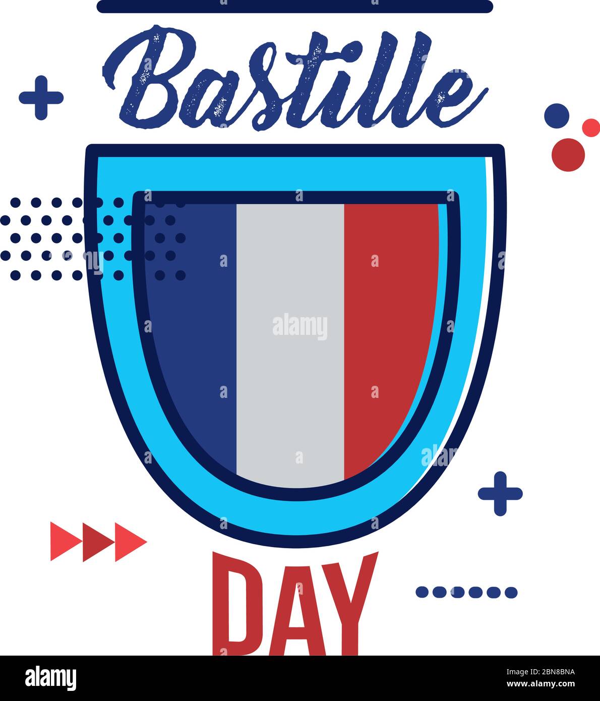 shield with france flag and lettering flat style Stock Vector Image ...