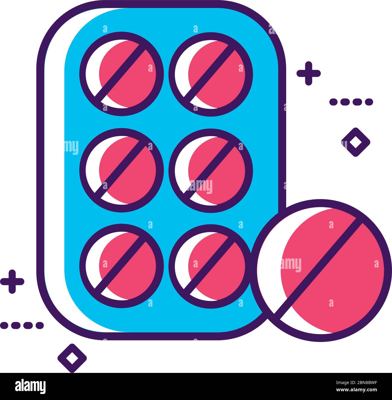 medicine pills seal drug line and fill style Stock Vector Image & Art ...