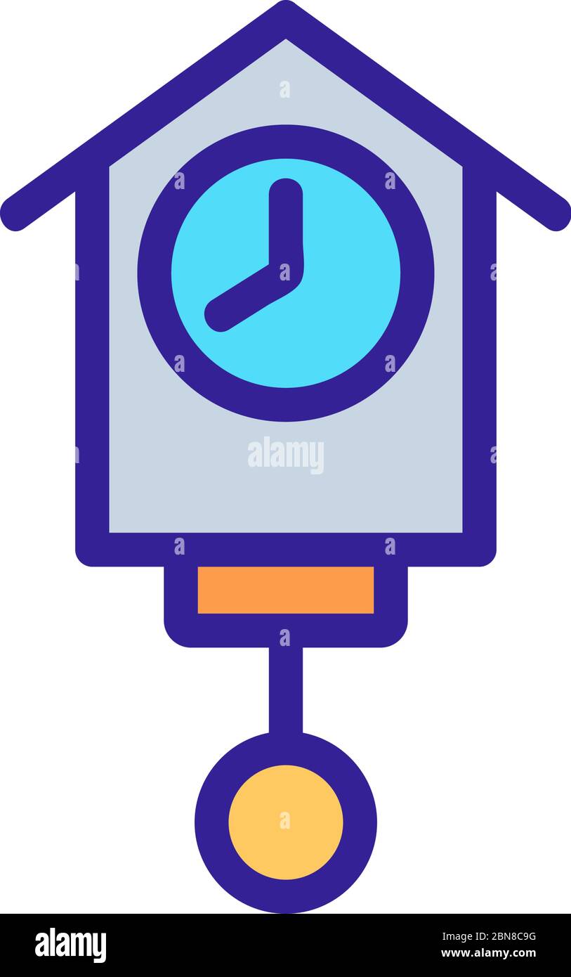 clock device in house form with pendulum icon vector Stock Vector Image ...