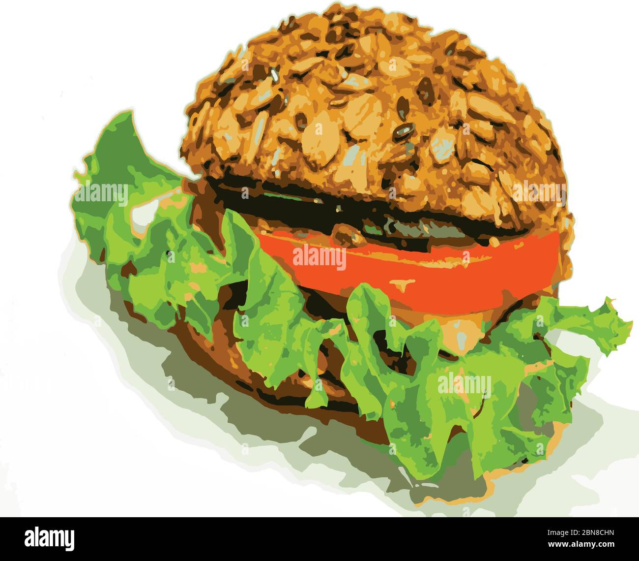 close up sandwich on white background Stock Vector Image & Art - Alamy