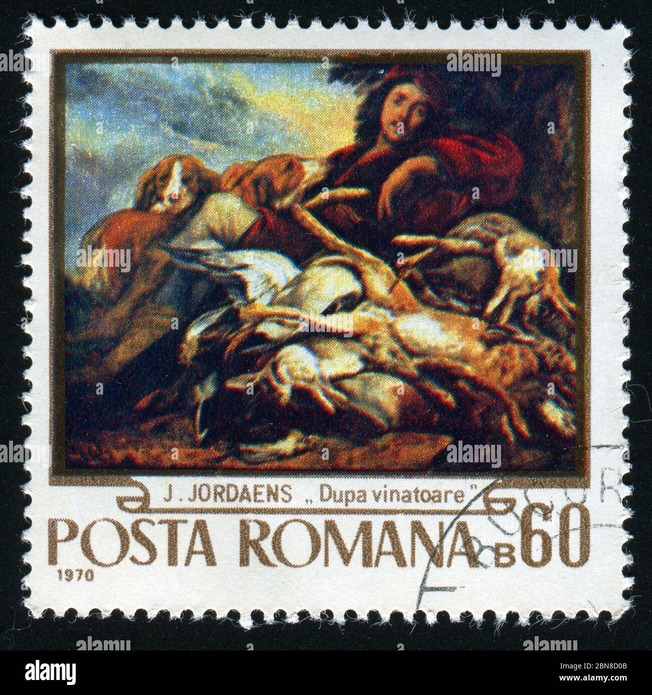 ROMANIA - CIRCA 1970: After the Chase, by Jacob Jordaens, circa 1970 ...