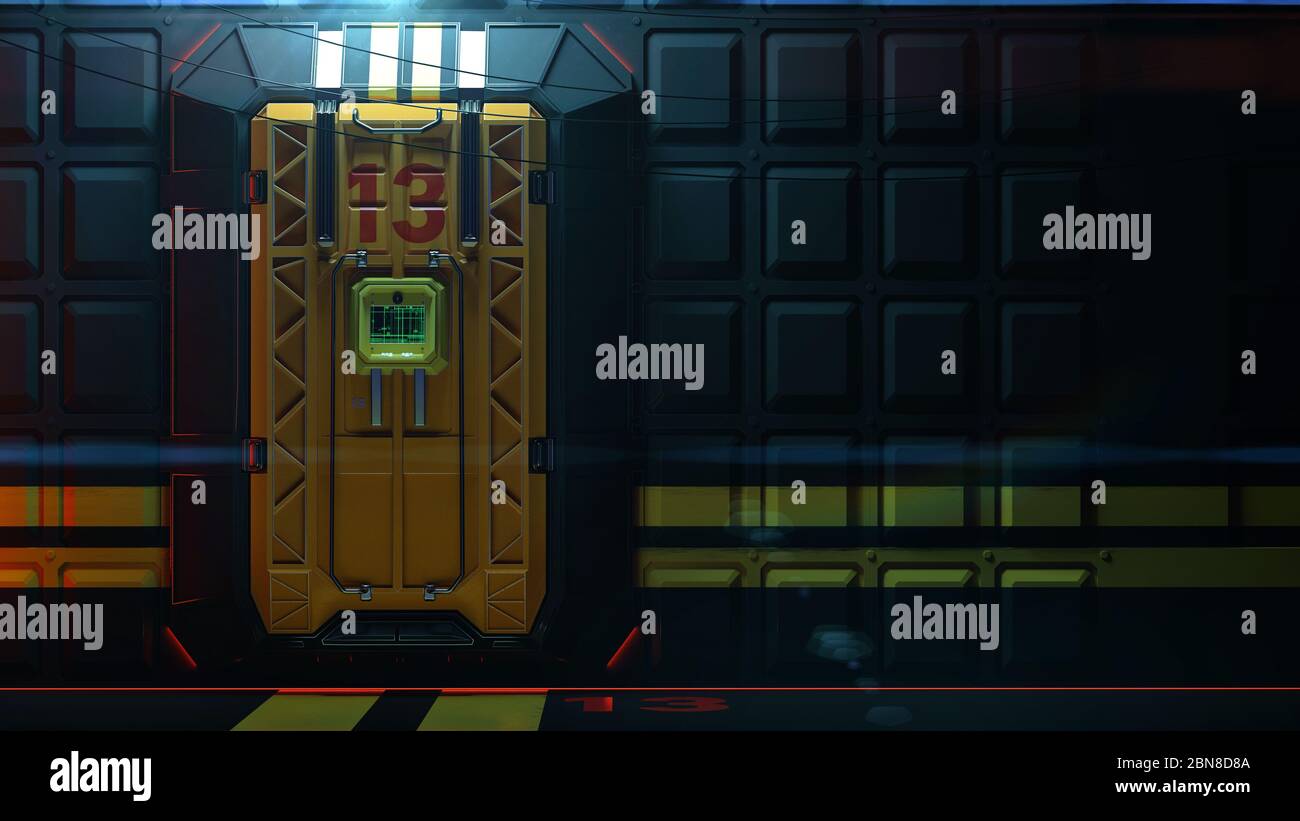 Science fiction interior very secure reinforced vault gate with ... Science fiction interior very secure reinforced vault gate with ...