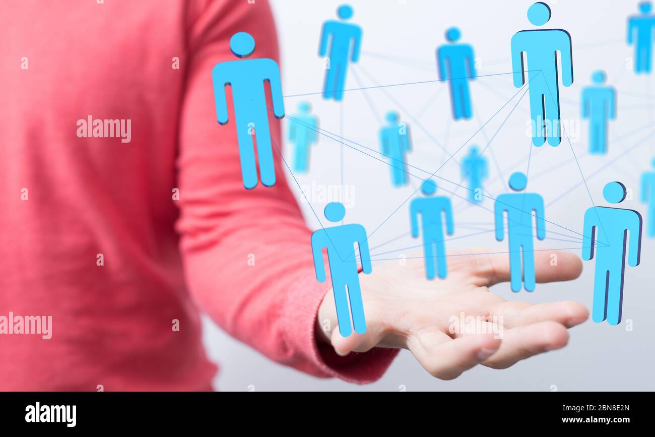 A communication network digital workforce 3d Stock Photo - Alamy
