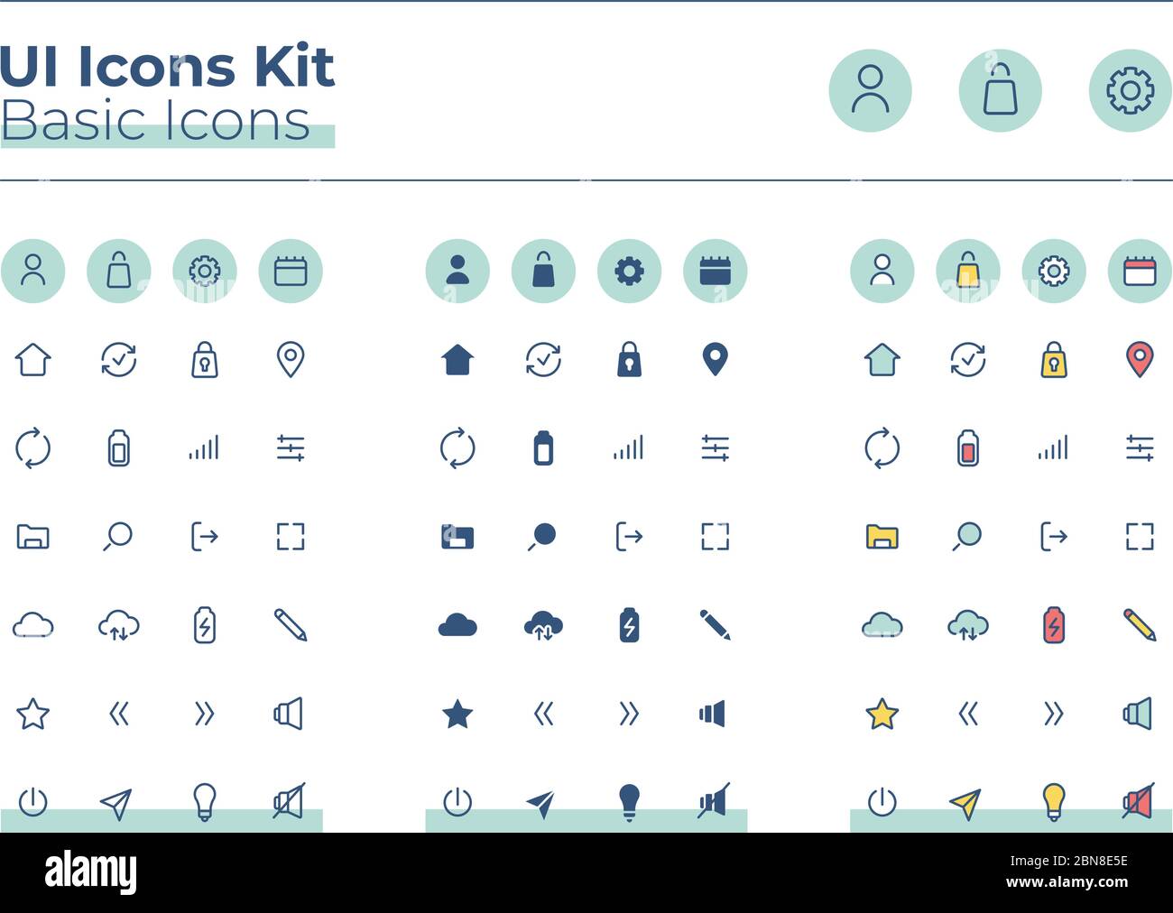 Basic UI icons kit Stock Vector Image & Art - Alamy