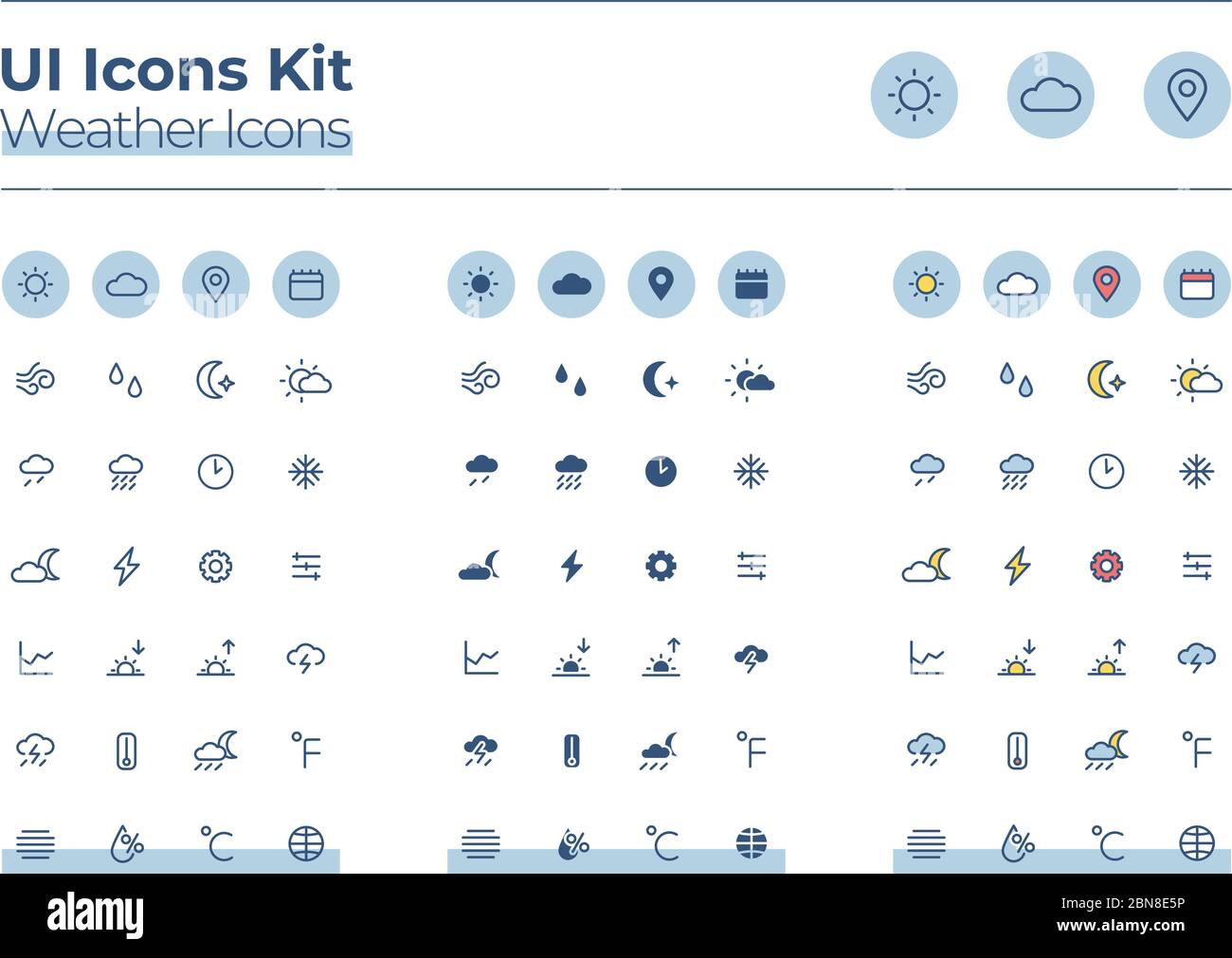 Weather UI icons kit Stock Vector Image & Art - Alamy