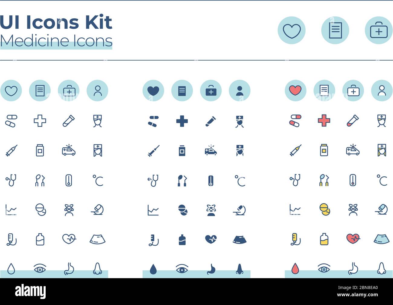 Medicine UI icons kit Stock Vector Image & Art - Alamy