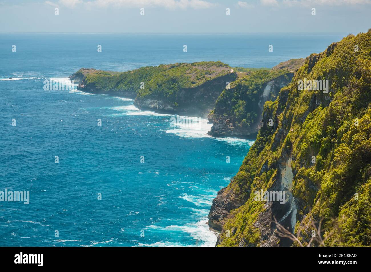 Manta point with blue ocean and cliff in Nusa Penida island Stock Photo ...