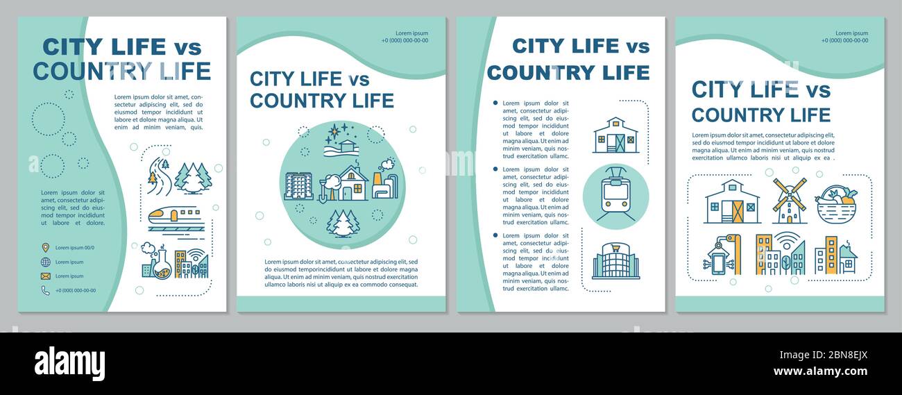Urban and rural life brochure template Stock Vector Image & Art - Alamy