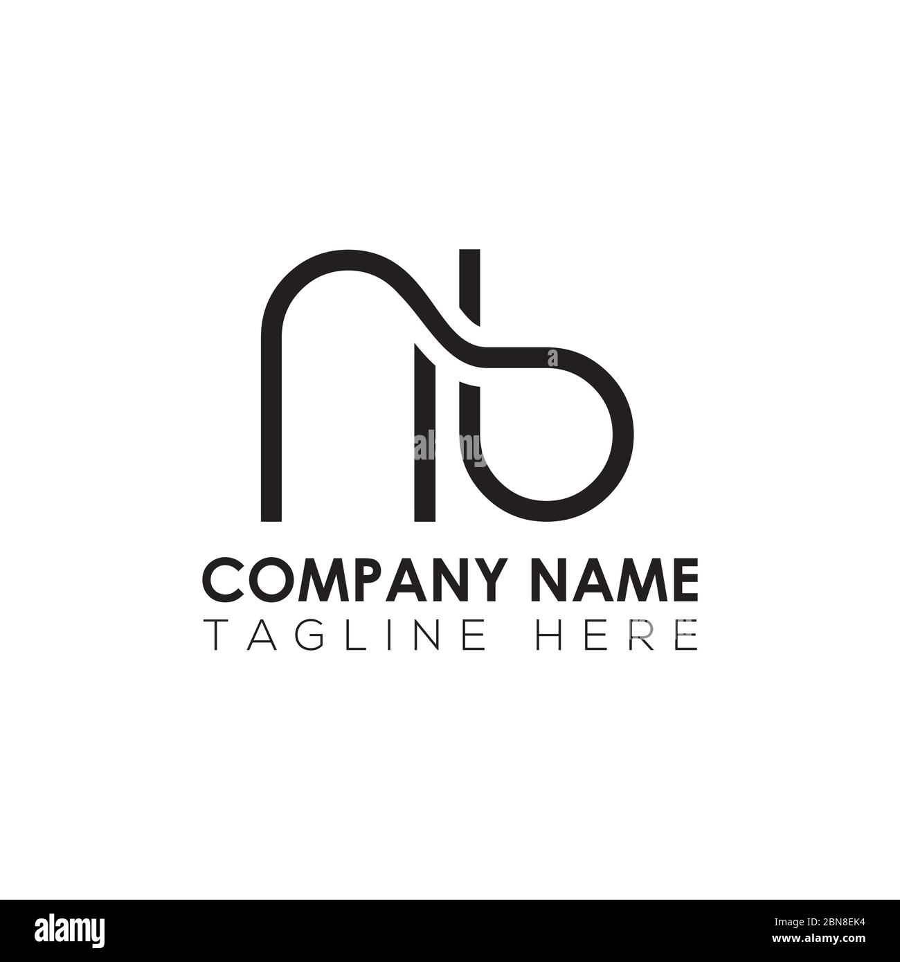 Initial Letter NB Logo Design Vector Template. Creative Abstract NB ...