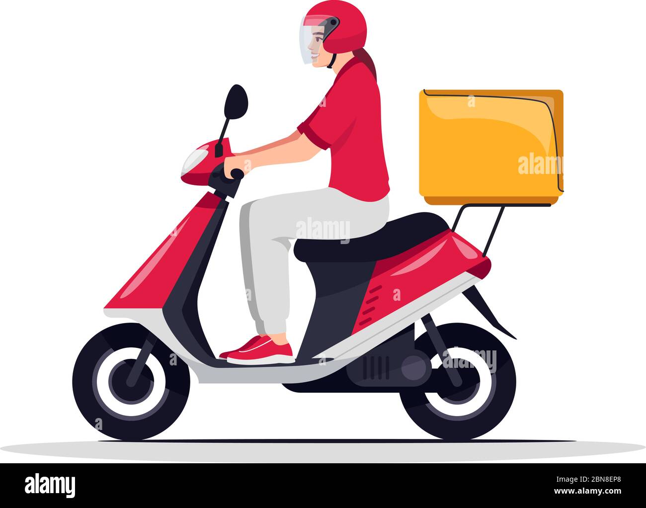 Order delivery service semi flat RGB color vector illustration Stock ...