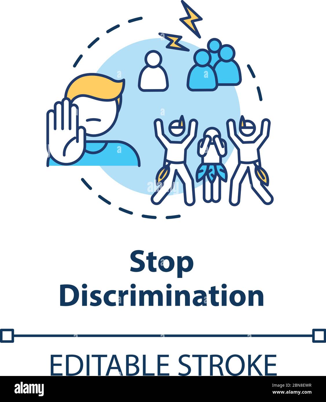 Stop discrimination concept icon Stock Vector Image & Art - Alamy