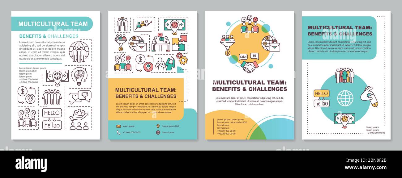 Multicultural team brochure template Stock Vector Image & Art - Alamy