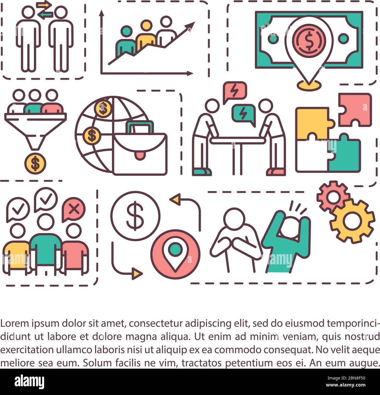 Challenge and benefit of multiculturalism concept icon with text Stock ...