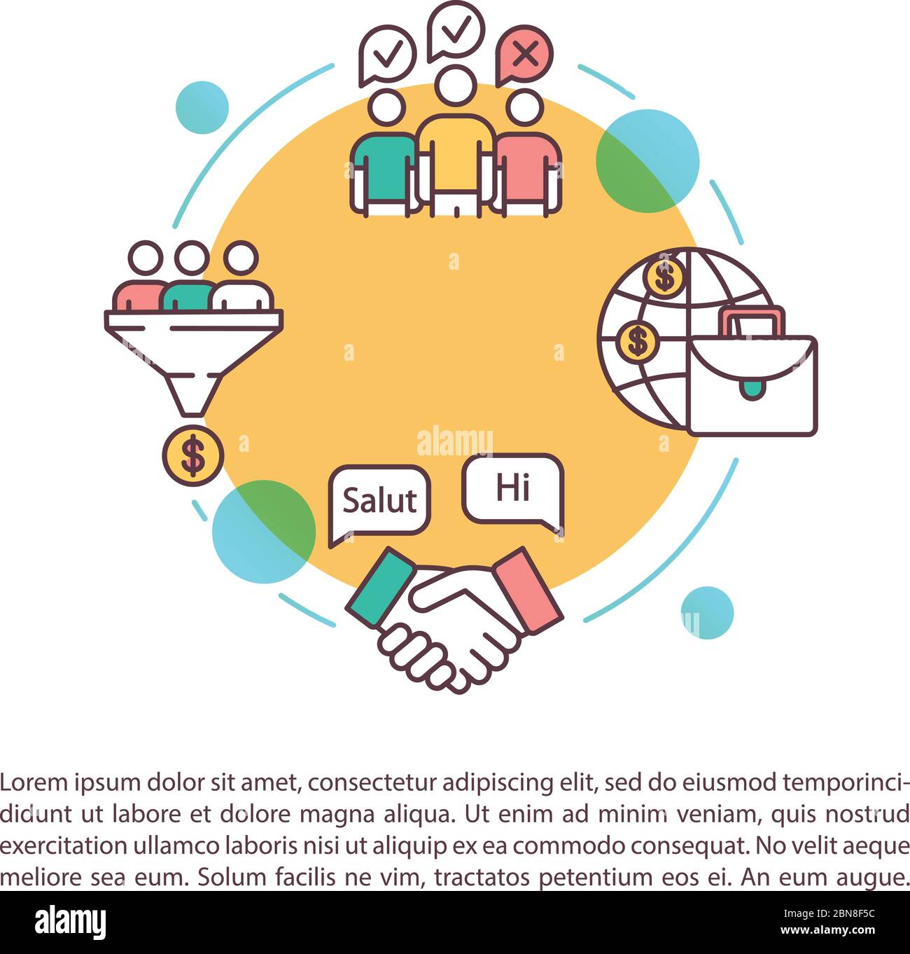 Multi racial team concept icon with text Stock Vector Image & Art - Alamy