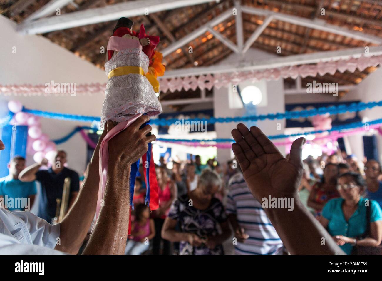 Religious image, catholic mass in countryside Brazil, Santa Teresa D ...