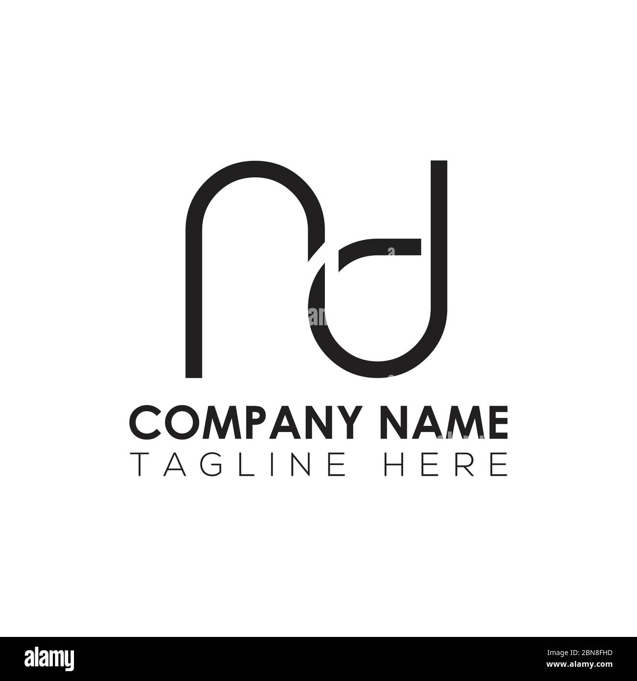 Initial Letter ND Logo Design Vector Template. Creative Abstract ND ...